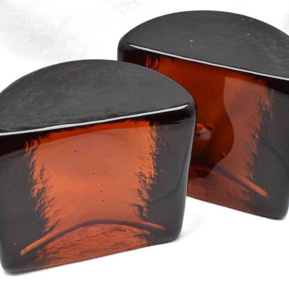 Blenko | Accents | Vintage Blenko Midcentury Modern Amber Glass Half ...